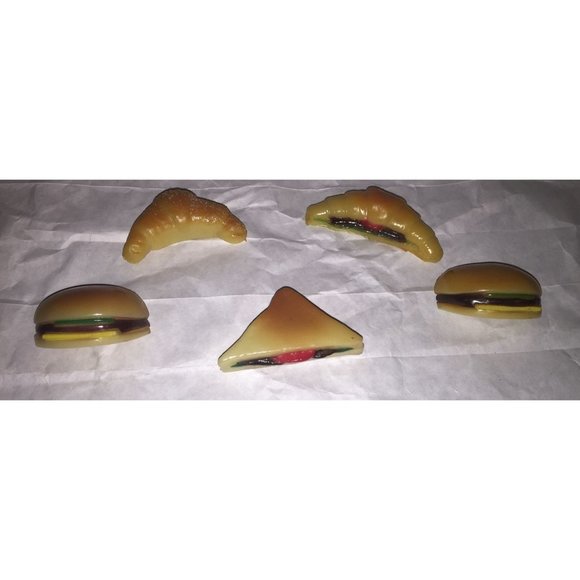 Accents | Set Of 5 Vintage Food Refrigerator Magnets Hamburgers ...